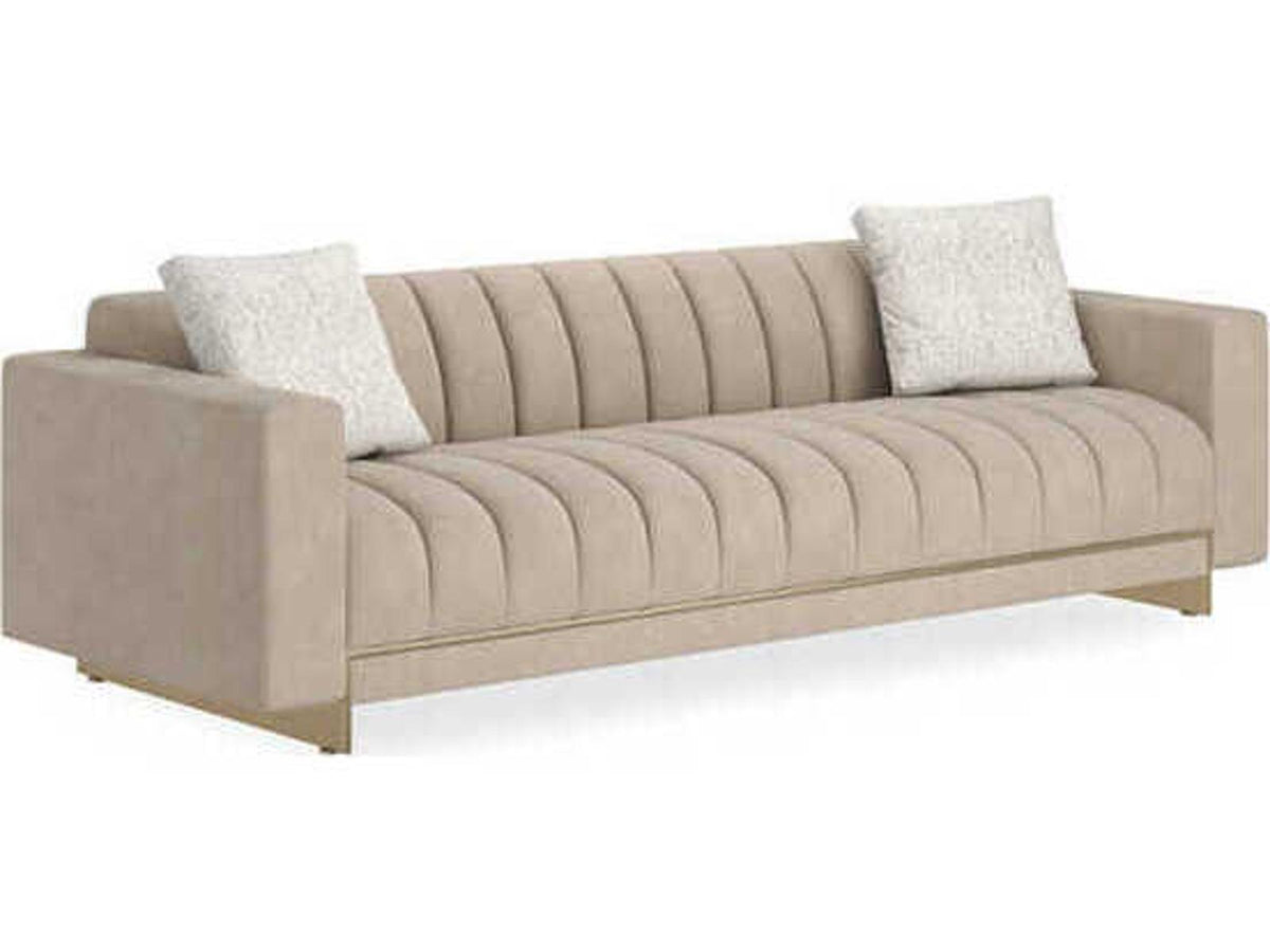 105 Well Balanced 3-Seat Basketweave Fabric Sofa in Moonstone – Ceenla